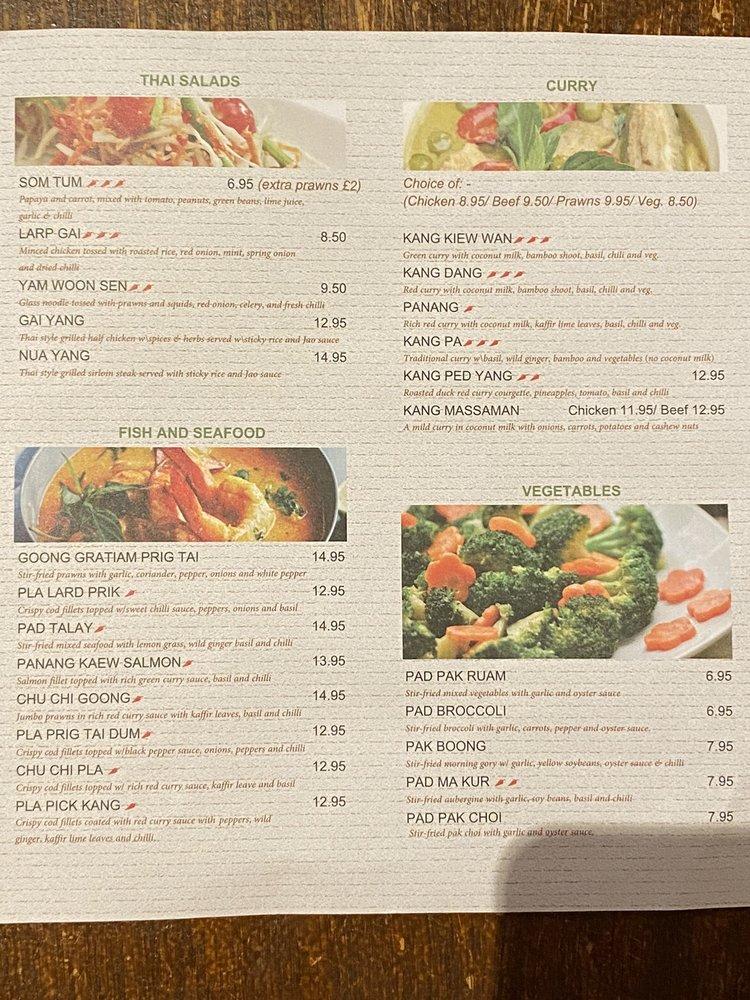 Menu at Paolina Thai Cuisine restaurant, London