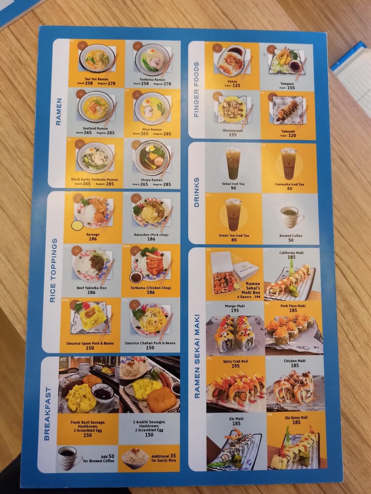 Carta del restaurante Ramen Sekai - Dolores, San Fernando