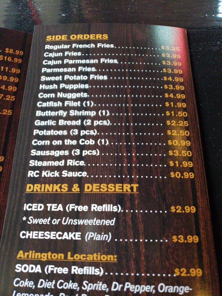 Menu at Red Claws Crab Shack pub & bar, Dallas