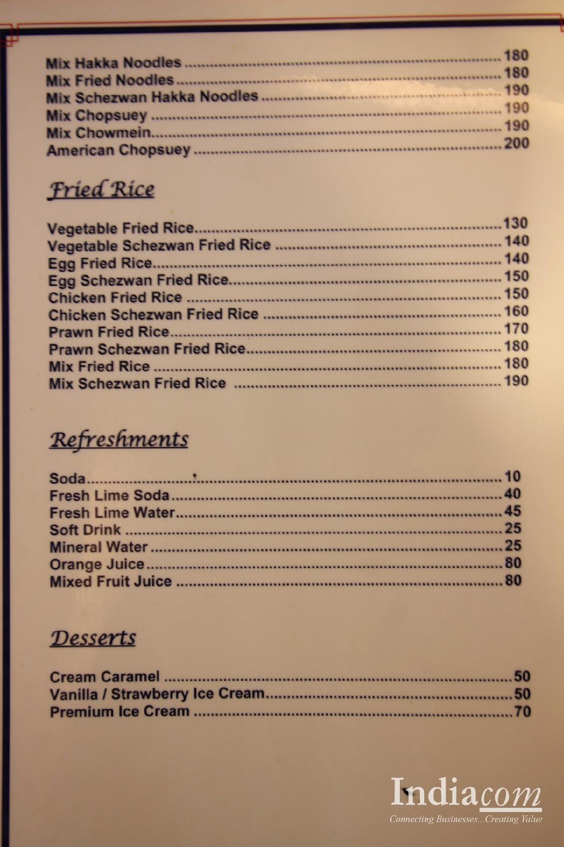 Menu at Reis Corner Mapusa, Mapusa, HRP7+X58