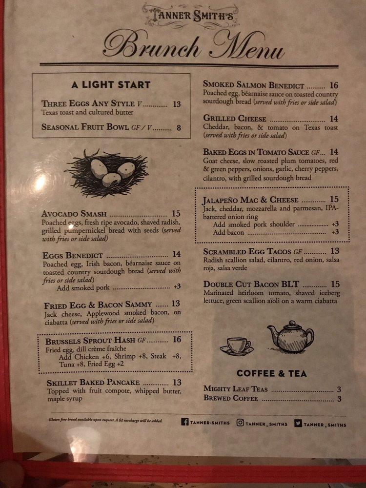 Menu at Tanner Smith's pub & bar, West New York