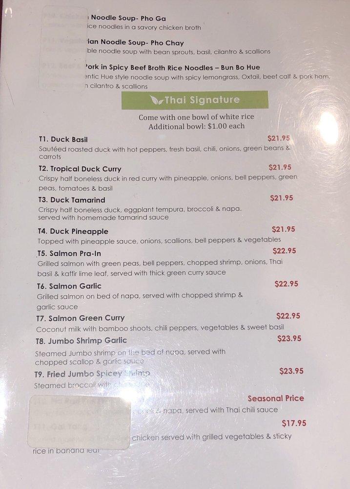 Menu at Boba Tea Cafe & Vietnamese-Thai Restaurant, Niagara Falls