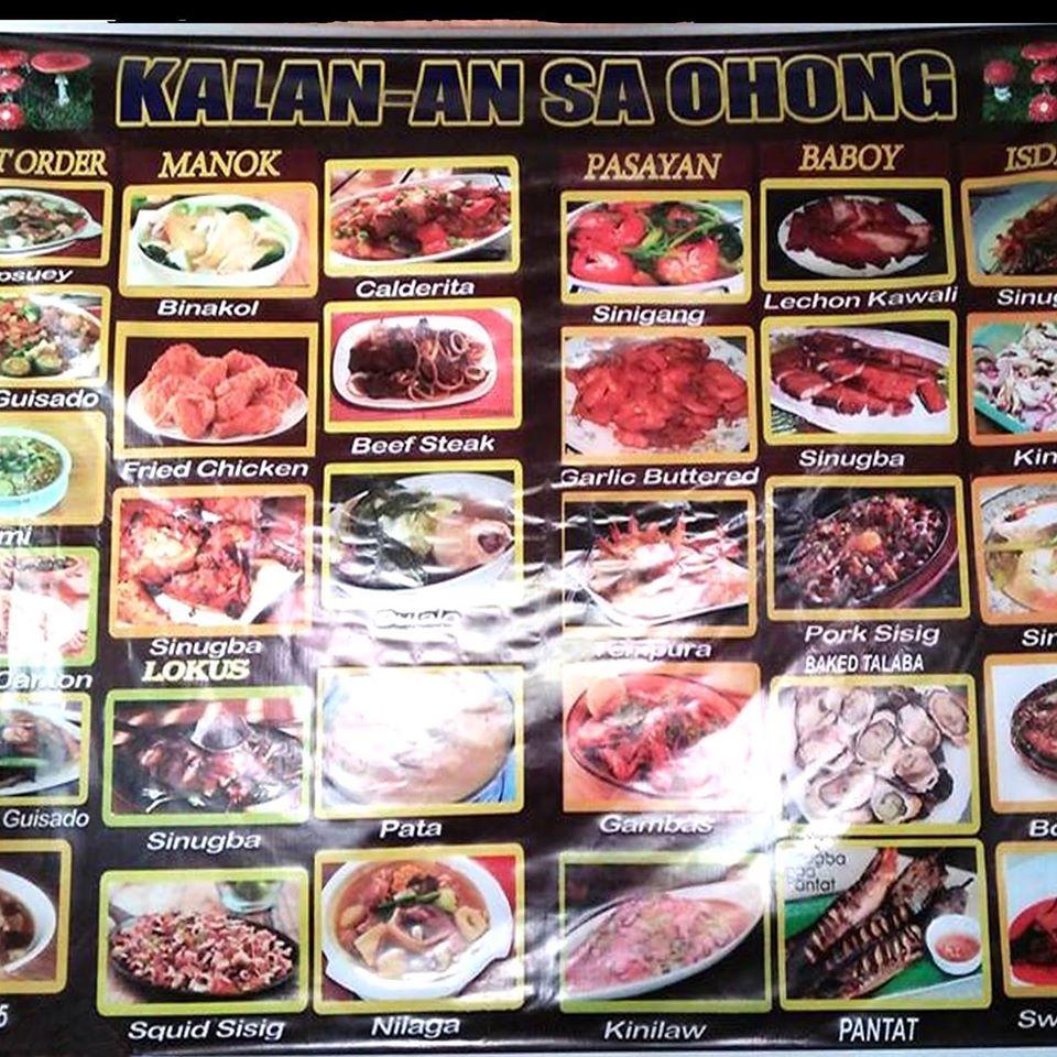 Menu at Kalan-An Sa Ohong restaurant, Iloilo City