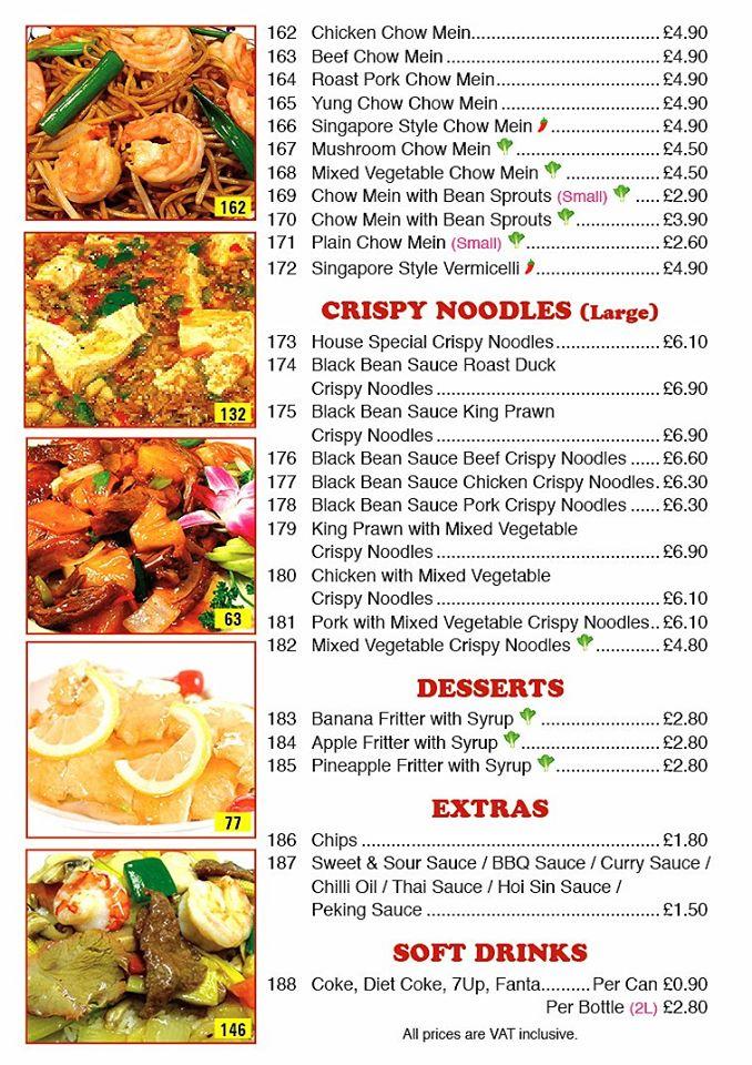Menu at Ling Di Long restaurant, Ammanford