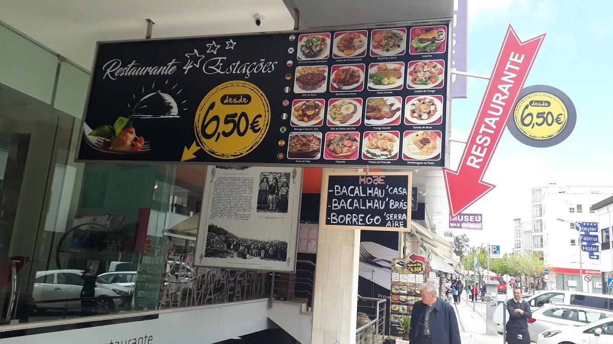Menu em Restaurante 4 Estações, Fátima