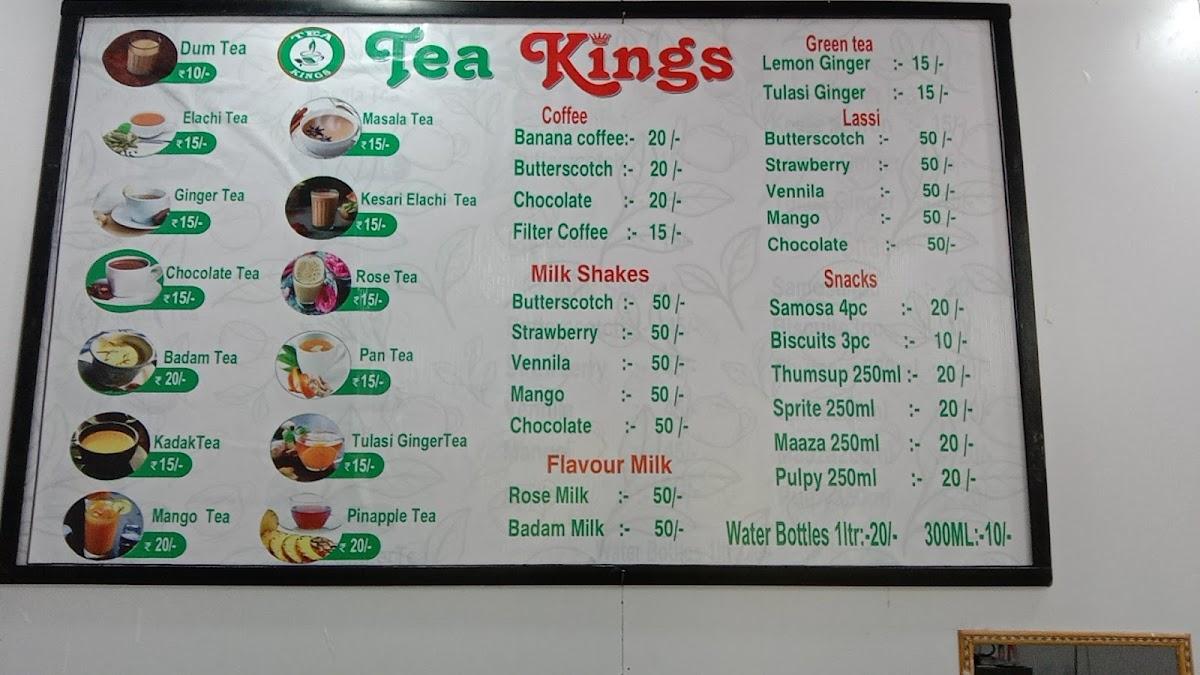 Menu at Tea Kings, Hyderabad, Plot no100 Jahangir Nagar colony chintalkunta