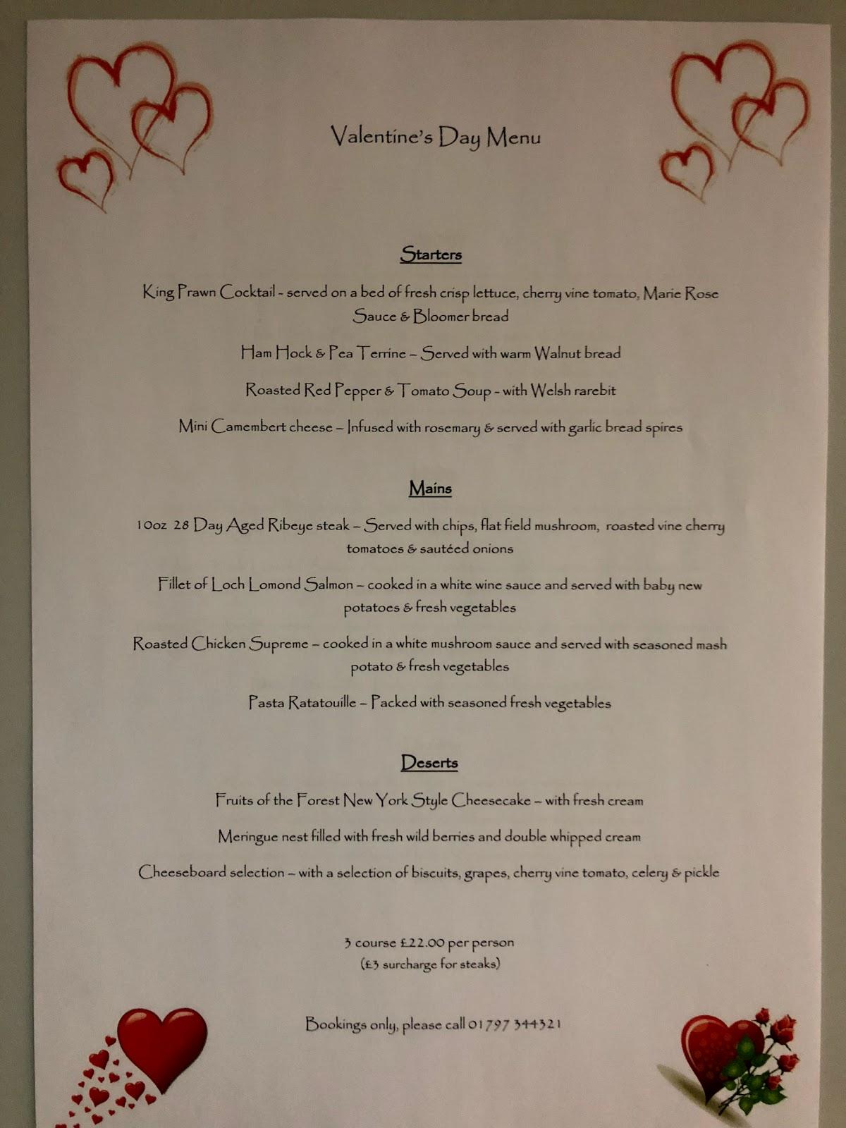 Menu at The Woolpack Inn pub & bar, Brookland, Hook Wall