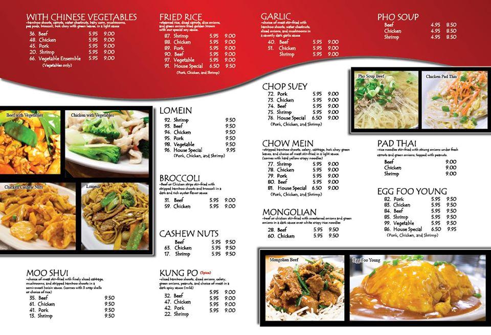 Menu at Chee Peng fast food, Gladwin
