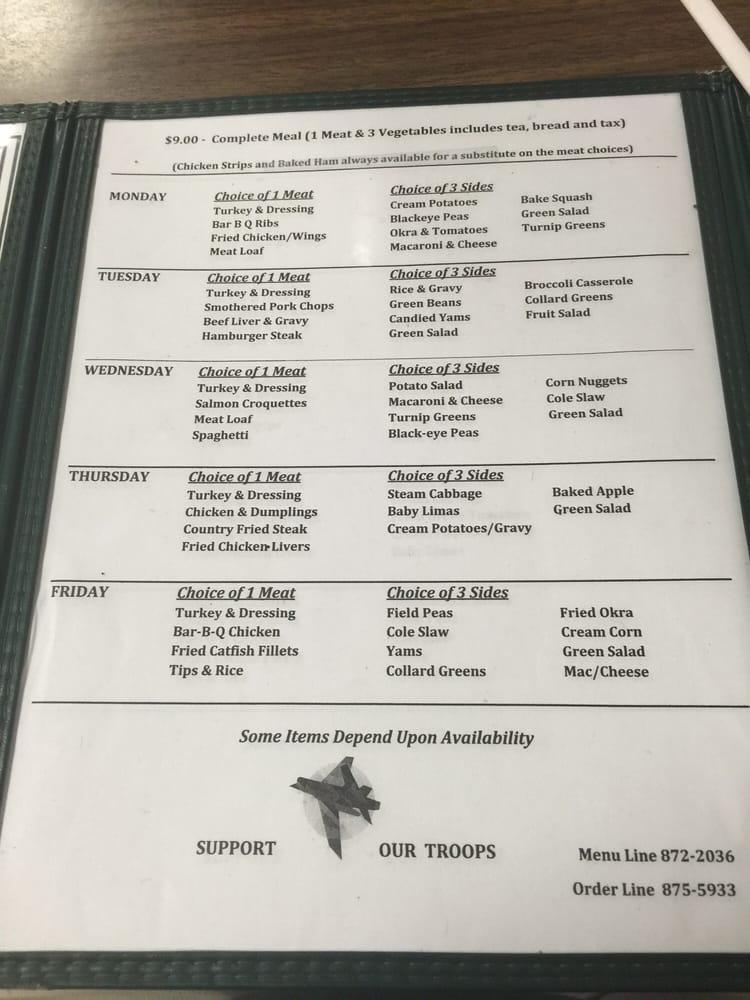 Menu at The Downtowner Restaurant, Selma