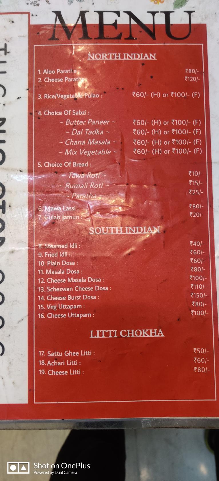 Menu at The Bus Stop Cafe, Kolkata