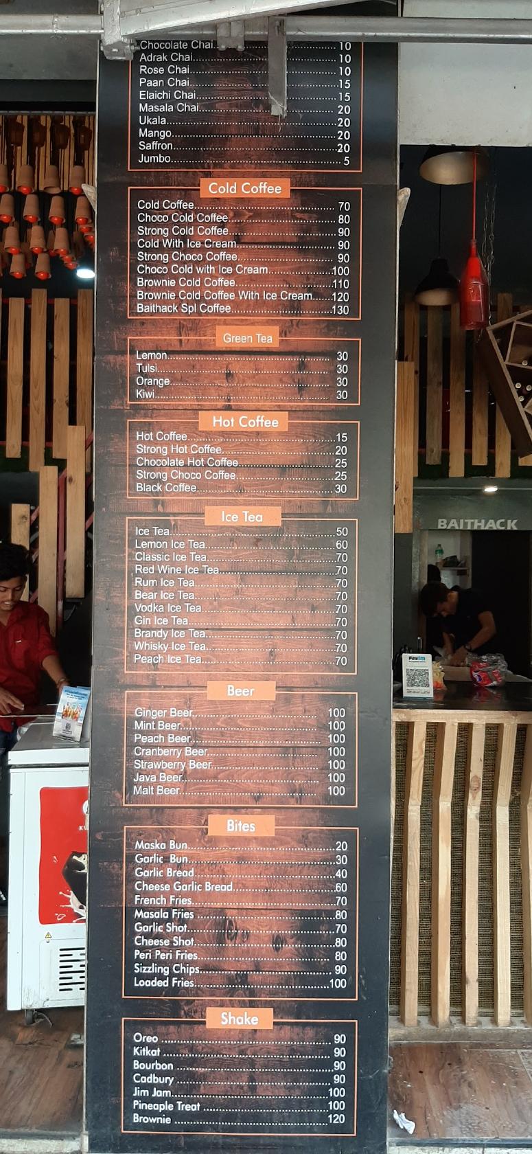 Menu at Baithak, Thane