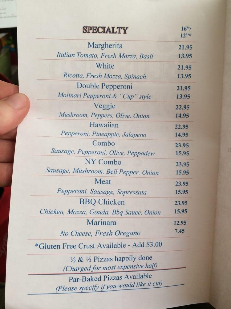 Menu at Bluebird Pizzeria, San Leandro