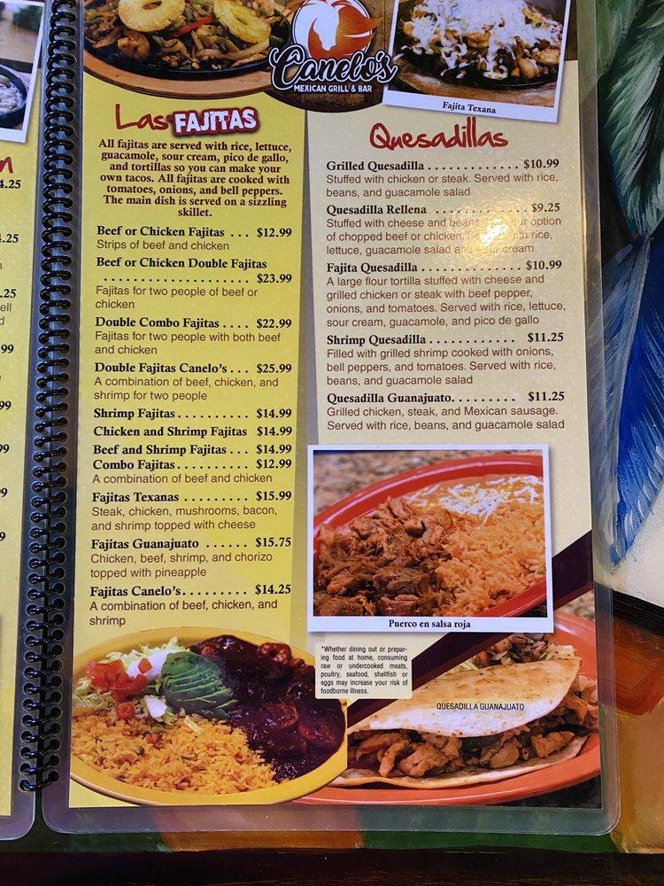 Menu at Canelo's Mexican Grill and Bar, Clinton