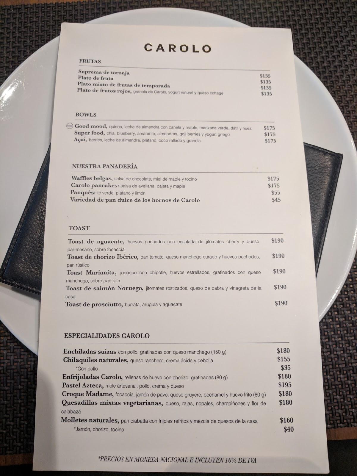Menu at Carolo Fashion Drive restaurant, San Pedro Garza García, Av ...