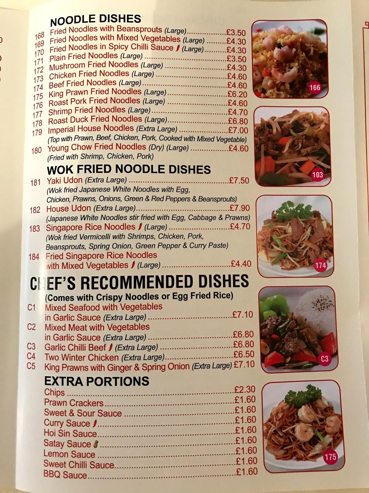 Menu at Imperial Oriental Chinese Restaurant, Epsom