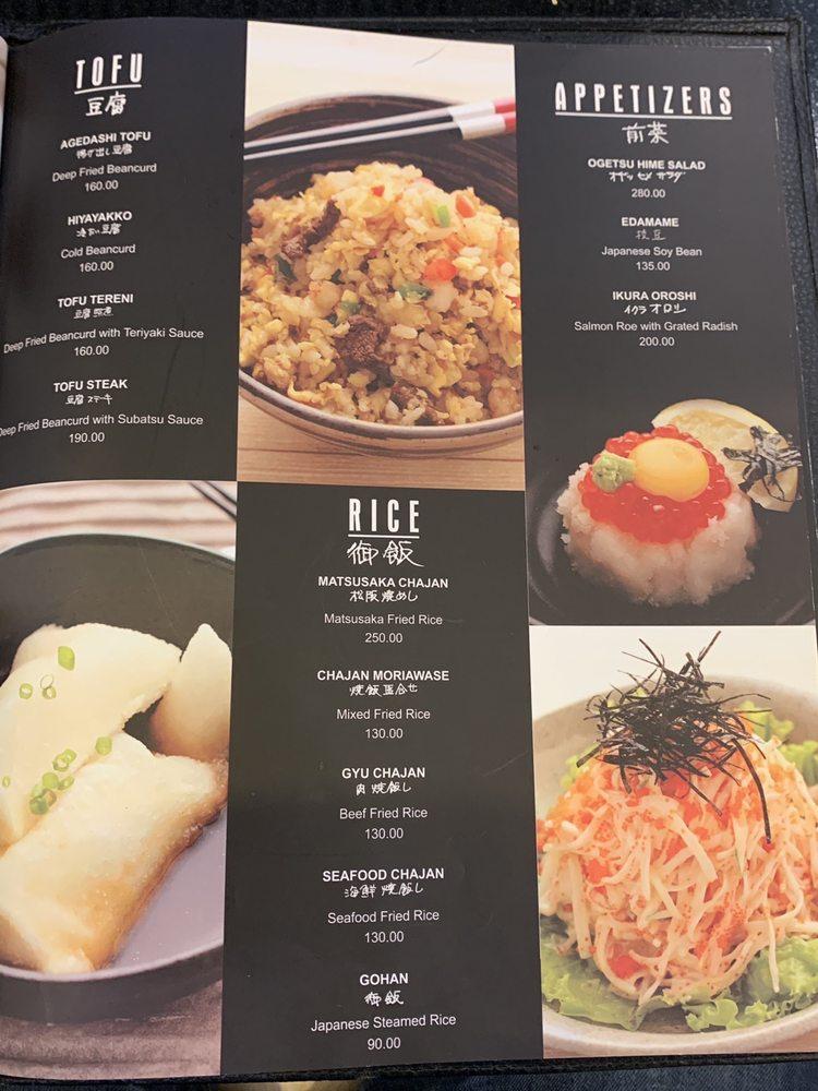 Menu at Ogetsu Hime restaurant, Taguig, Sm Aura Premier