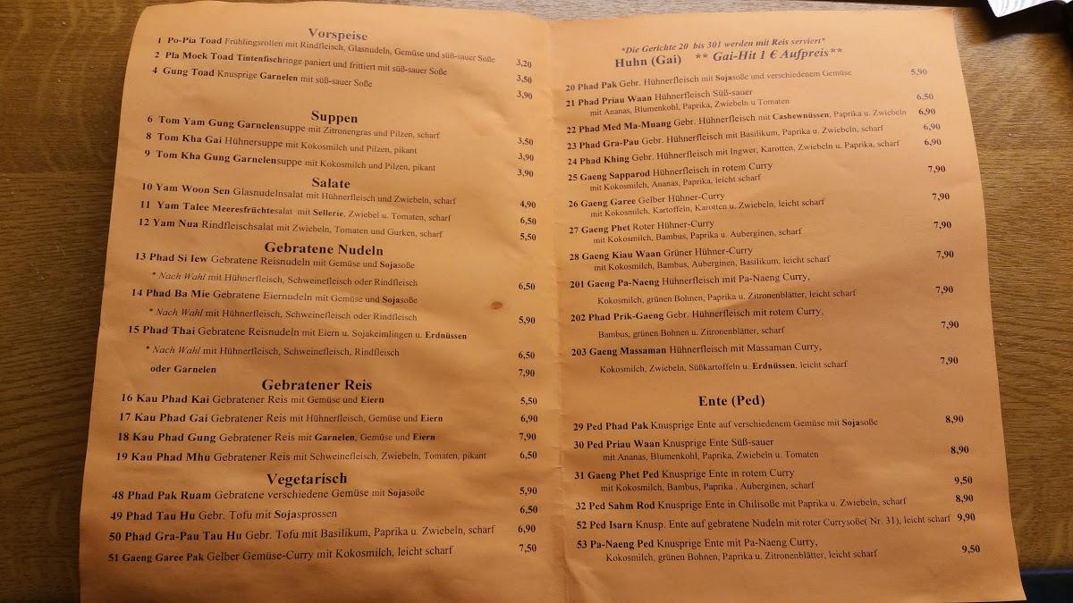 Speisekarte von Thai Imbiss Isarn pub & Bar, Kassel