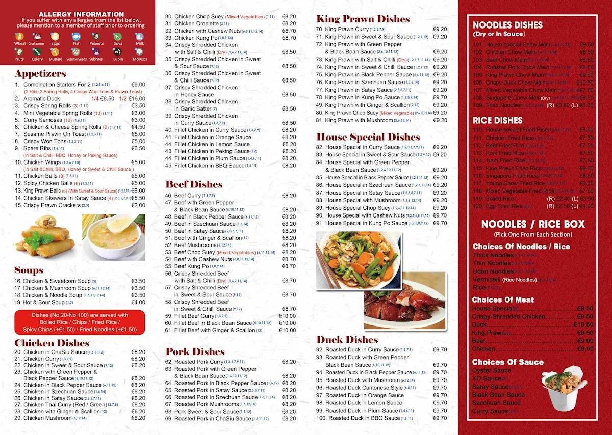Menu at YeeLong Cottage restaurant, Kilnaleck