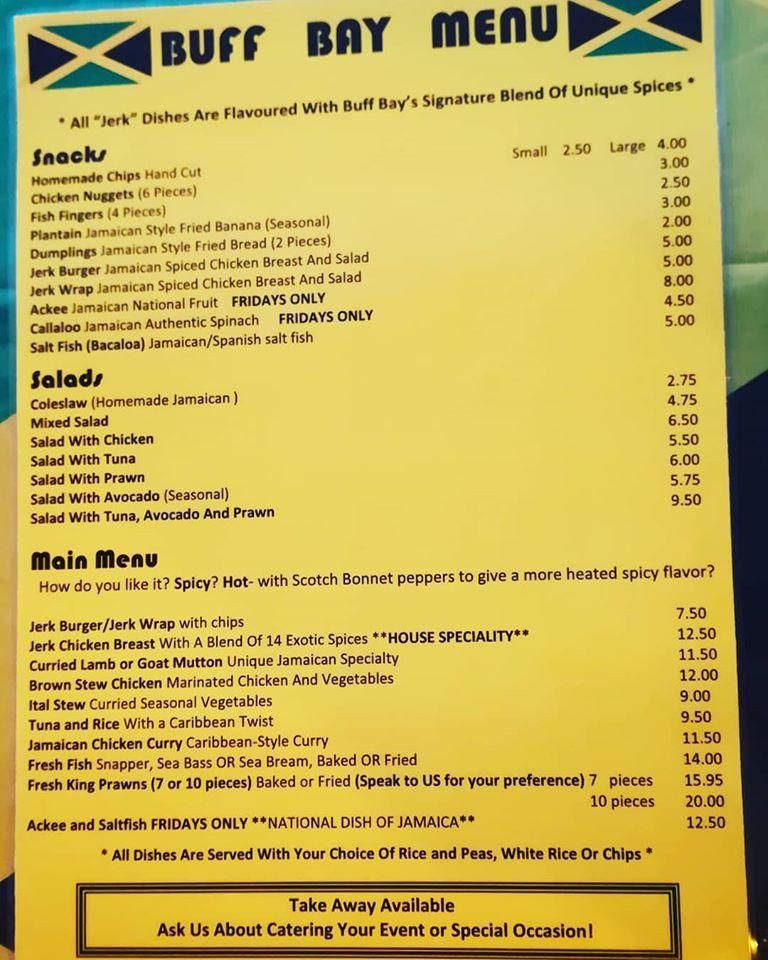 Menu at Buff Bay pub & bar, Maspalomas