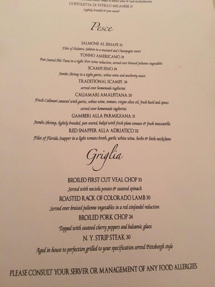 Menu at Fino Restaurant, Croton-on-Hudson