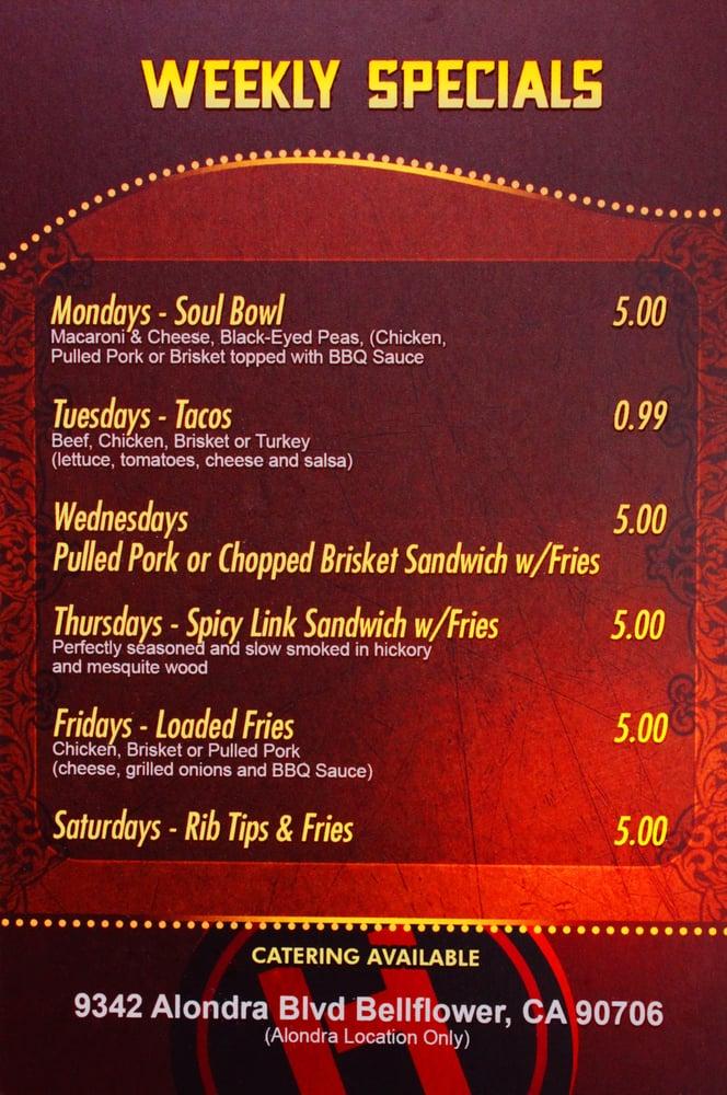 Menu at Hambones BBQ & PO Boys, Bellflower, Alondra Blvd