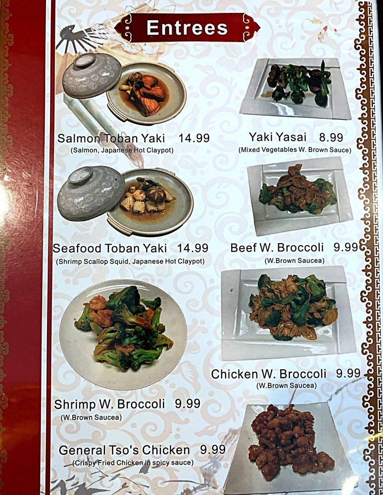 Menu at Hokkaido sushi restaurant, Laredo