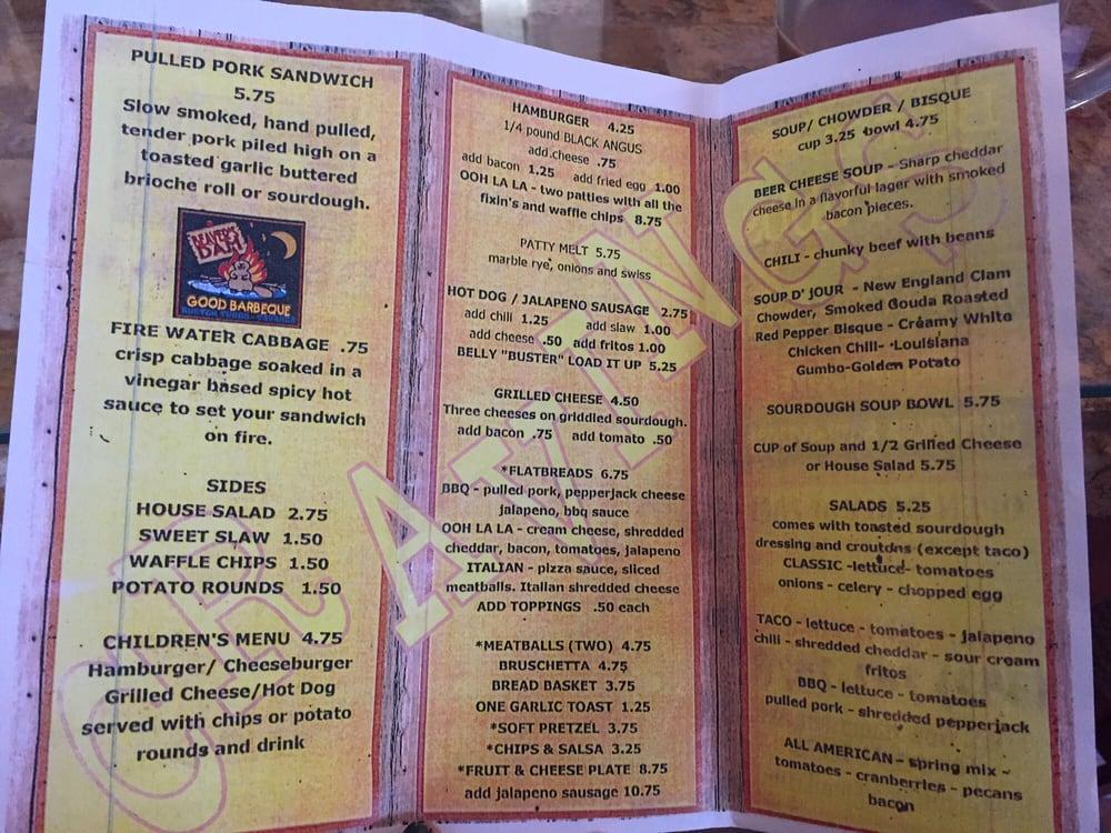 Menu at Buster Tubbs pub & bar, Tavares