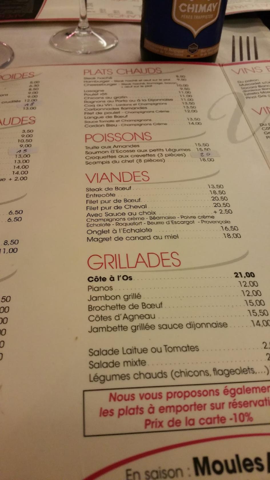 Menu au Martino, Mouscron