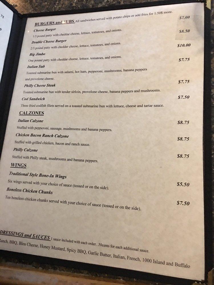 Menu at The Barrel, Springboro