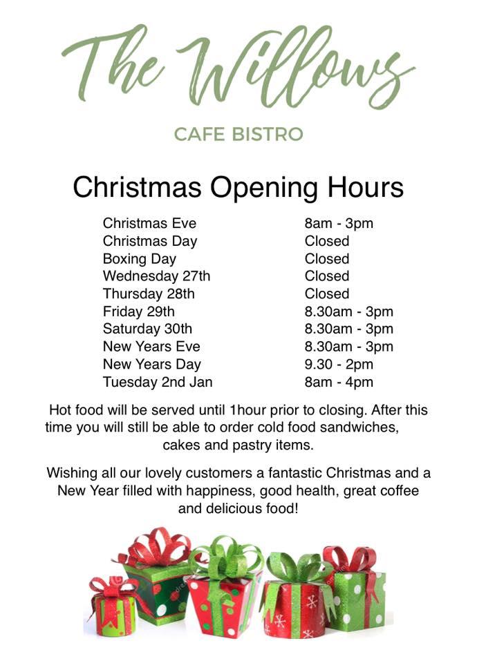 Menu at The Willows Cafe Bistro, Norwich
