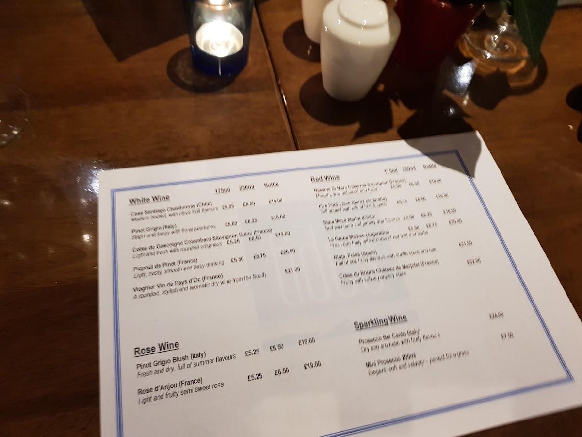 Menu at Tides cafe, Worthing