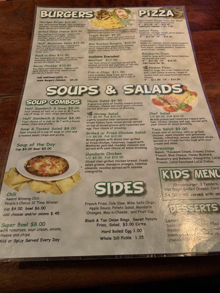 Menu at Harrigan's Tavern pub & bar, Dayton, Marshall Rd