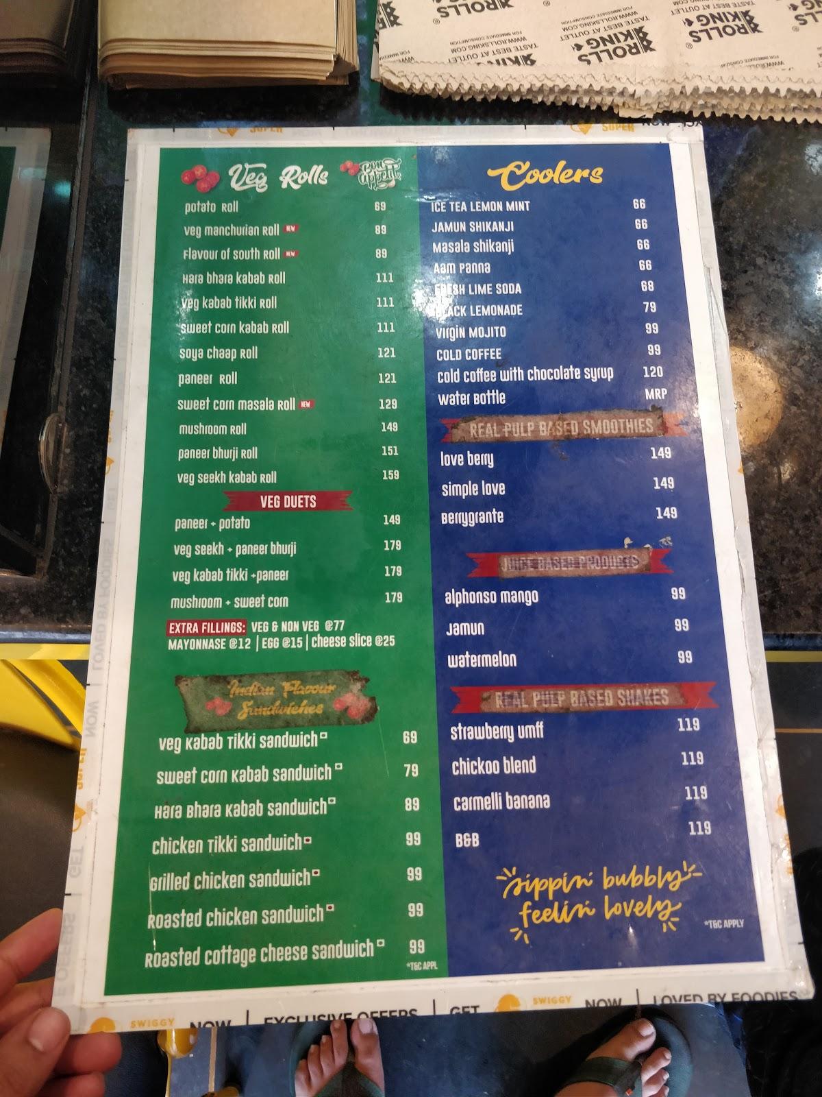 Menu at Rolls king, Greater Noida, GF -07 NQI PLAZA ALPHA-1