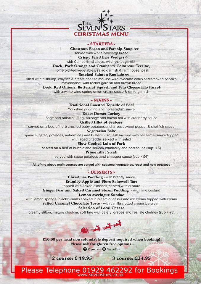 Menu at Seven Stars pub & bar, Wool, Seven Stars Inn