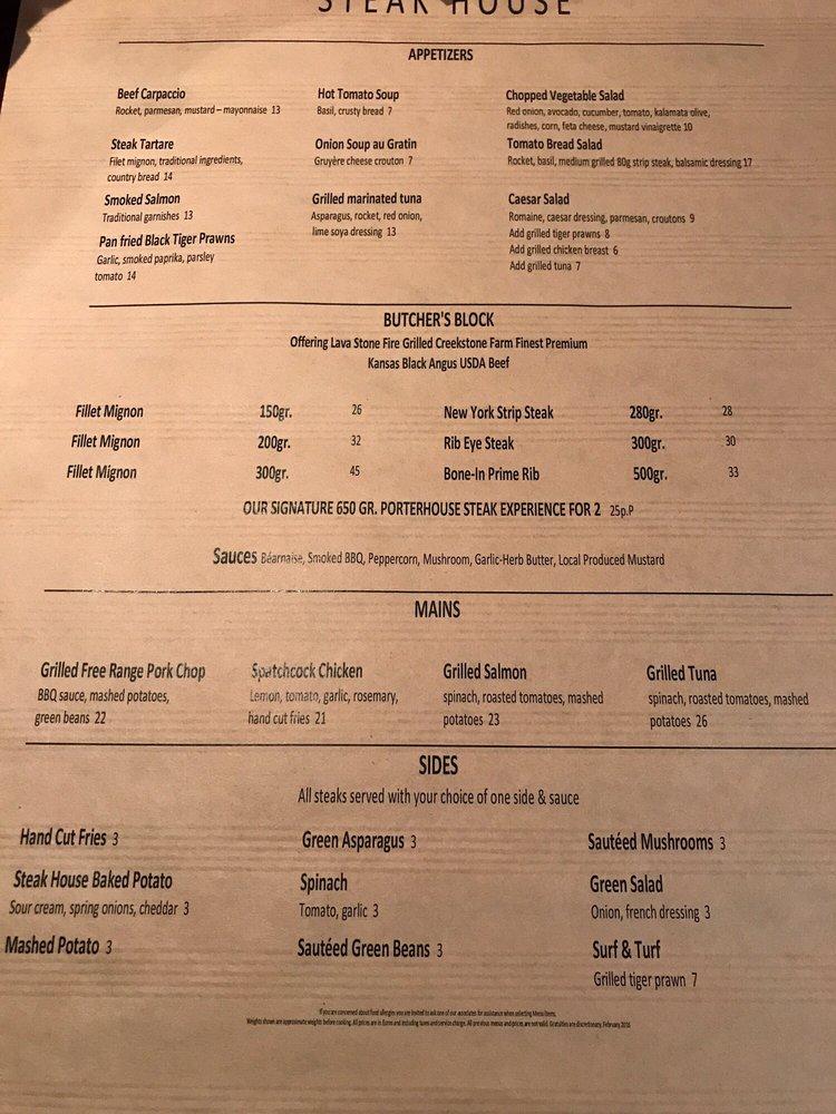 Menu at Steakhouse Restaurant Marriott Hotel, Sindelfingen