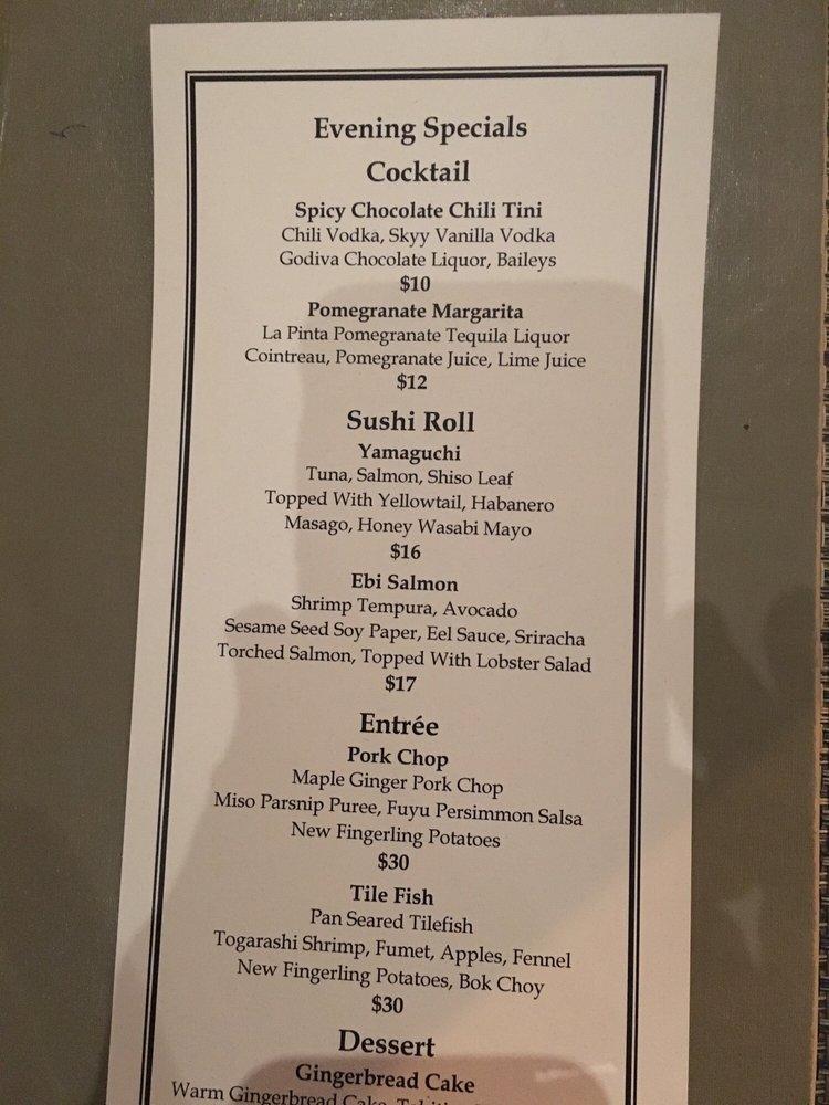 Menu at Taka restaurant, Asbury Park