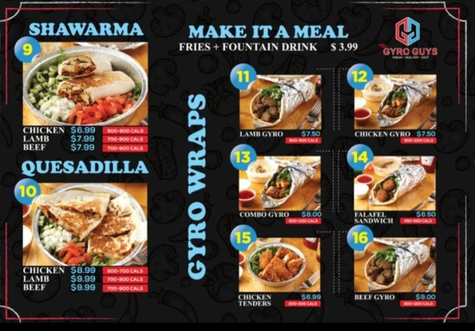 Menu at The Gyro Guys restaurant, Webster, FM 528 Rd