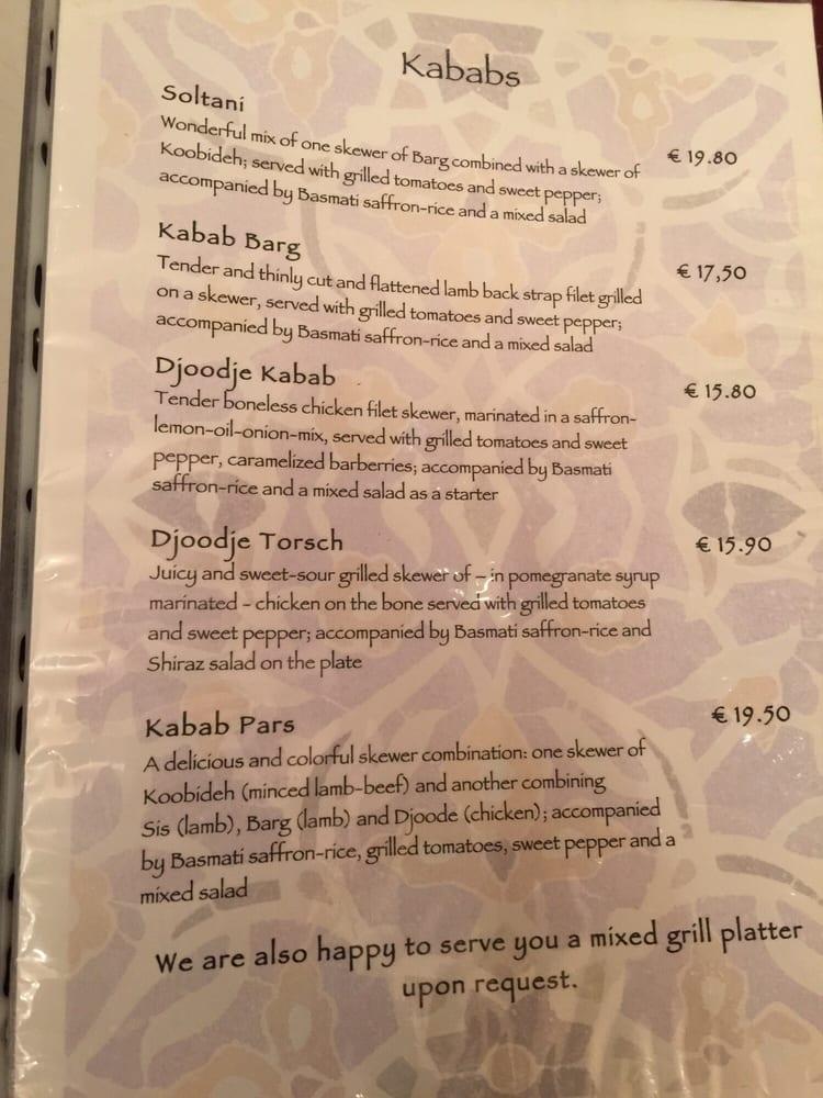 Speisekarte von Restaurant Pars, Wien