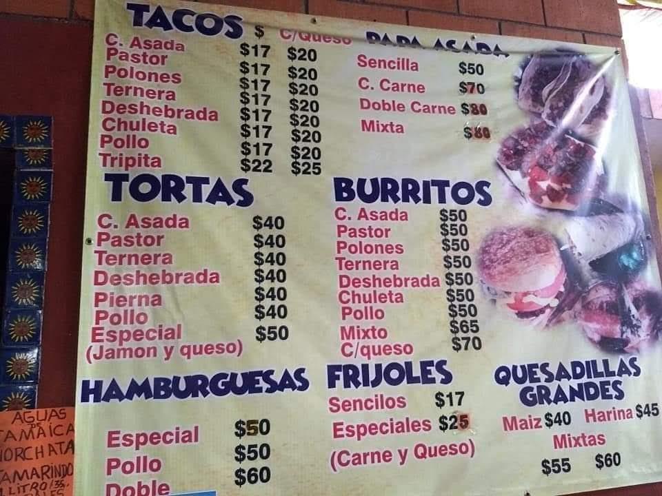 Menu at Tacos El Venado restaurant, Nuevo Laredo, Calle Venustiano ...