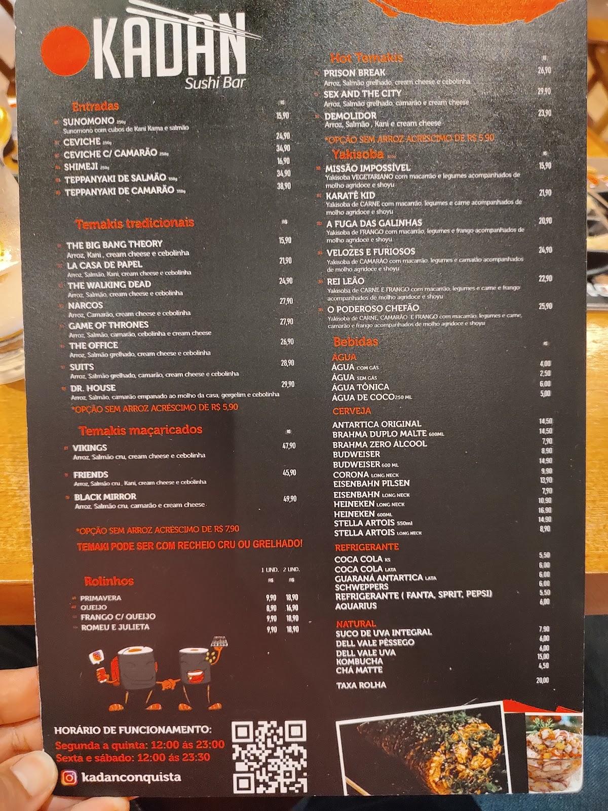 Menu em Kadan Sushi Bar, Vitória da Conquista