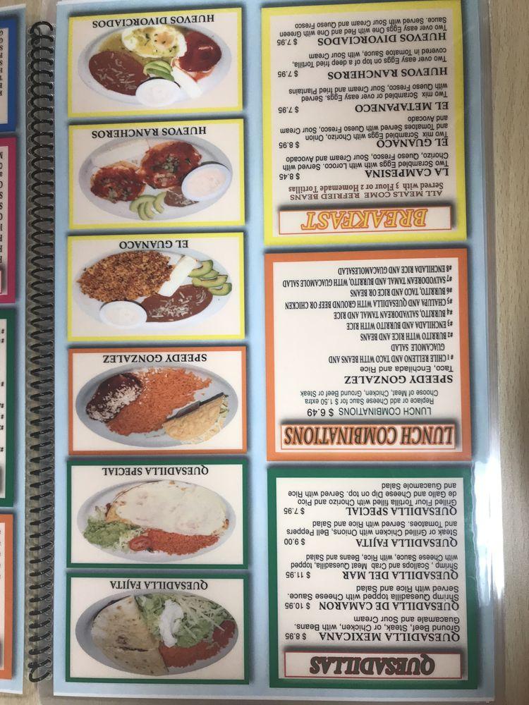 Menu at La Paz Grocery & Restaurant, Marshall