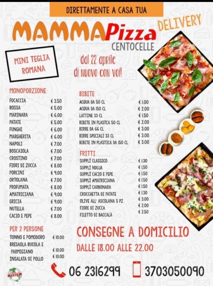 Menu da Mamma pizza pizzeria, Roma, Via dei Castani