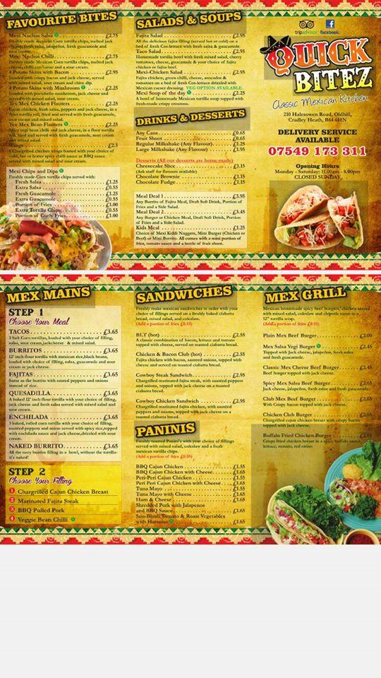 Menu at Quick Bitez restaurant, Cradley Heath, 210 Halesowen Rd