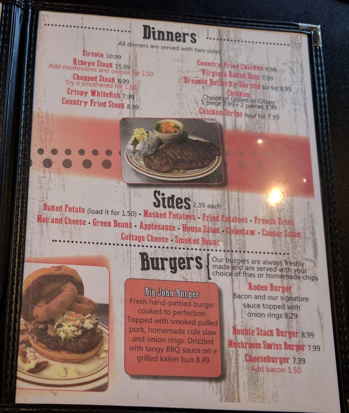 Menu at Ray's Harvest House restaurant, Albany