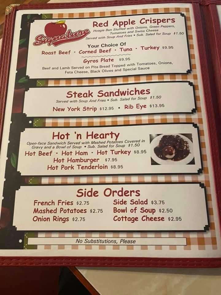 Menu at Red Apple Family Restaurant, Maryville