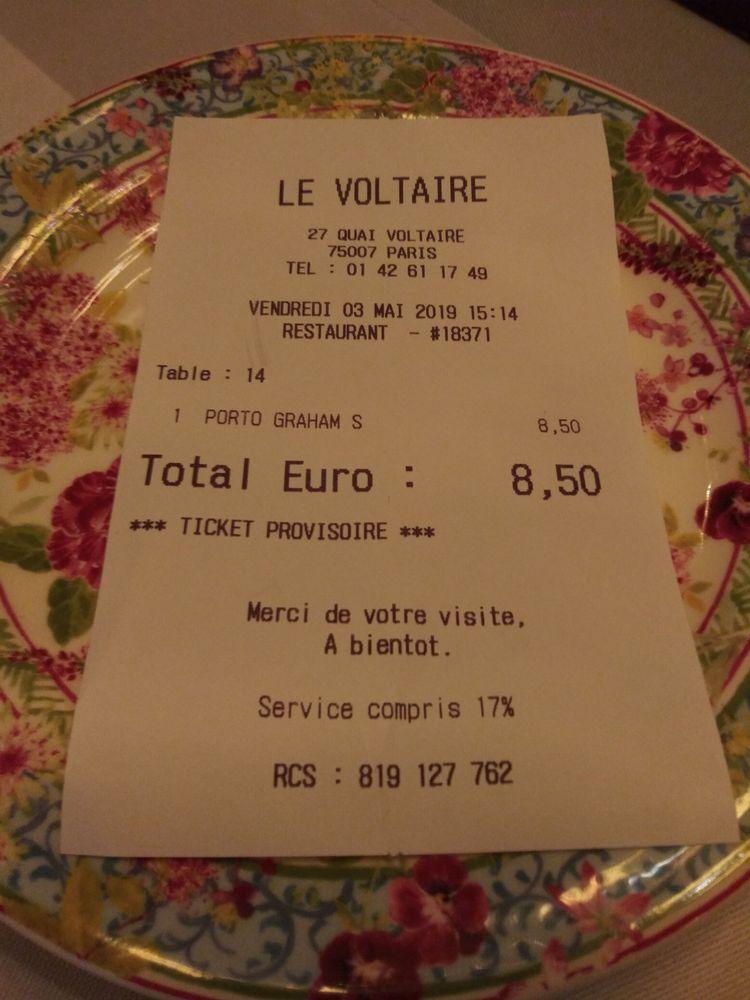 Menu at Le Voltaire cafe, Paris, 27 Quai Voltaire