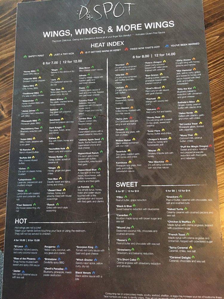 Menu at D-Spot restaurant, Oakdale, 10th St N