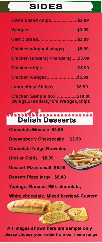 Menu at Delish Pizza Kawerau pizzeria, Kawerau