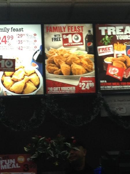 Menu at KFC fast food, Toronto, 415 Mt Pleasant Rd