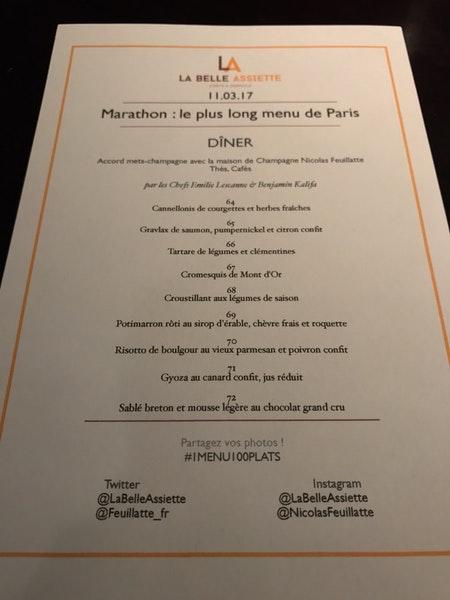 Menu at La Table Ronde restaurant, Paris, 58 Rue de Saintonge